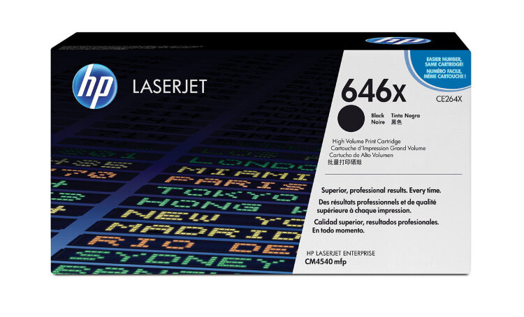 Картридж HP CE264X (646X) Black для Color LaserJet CM4540 MFP купить в ...
